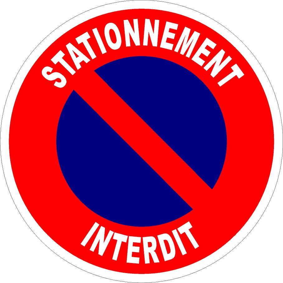 Panneau PVC "Stationnement interdit (avec texte)" Ø 320 mm.