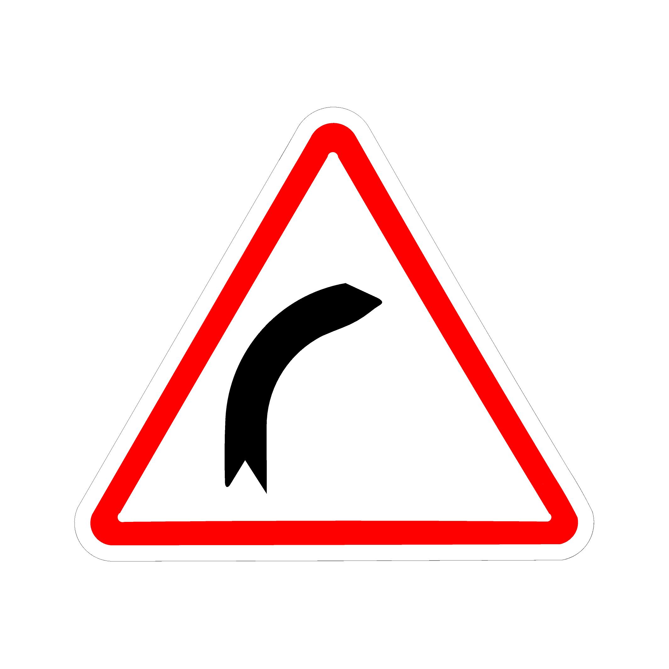 Panneau de signalisation routière A1a "Virage à droite"